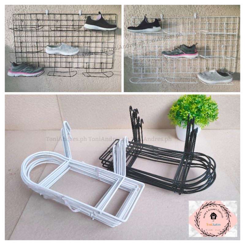 (10pcs) Single Shoe Rack Hanging Shelf Rack Wall Display | Shopee ...