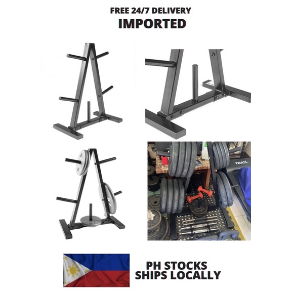 Marcy Standard Weight Plate Tree for 1-Inch Plates for Home Gym, 300 lb ...