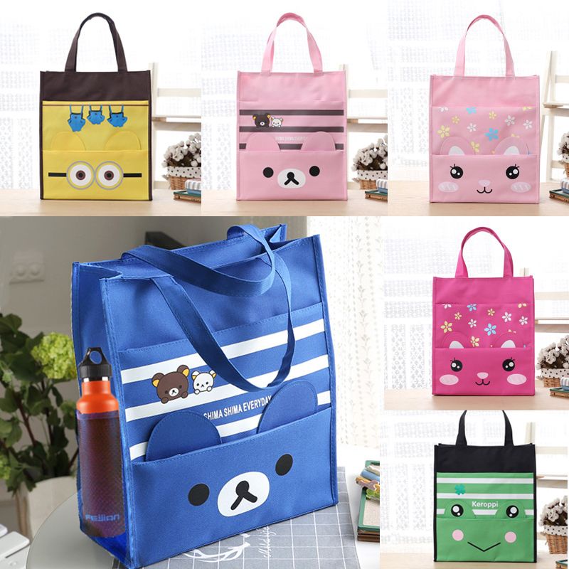 Waterproof Kids Tote Bag Cartoon Girl Student A4 Book Bag Canvas Eco ...
