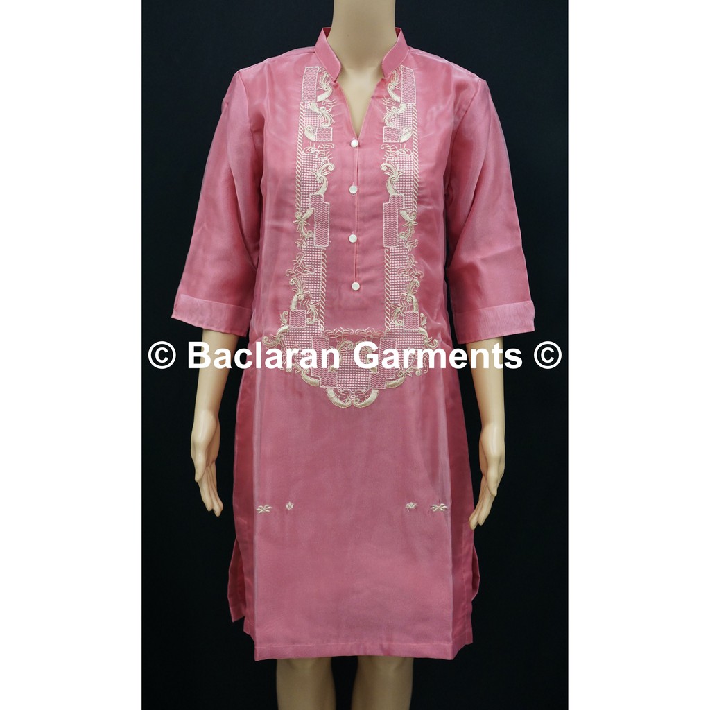 HIGH QUALITY LADIES BARONG - MARIAN DRESS #83 PINK | Shopee Philippines