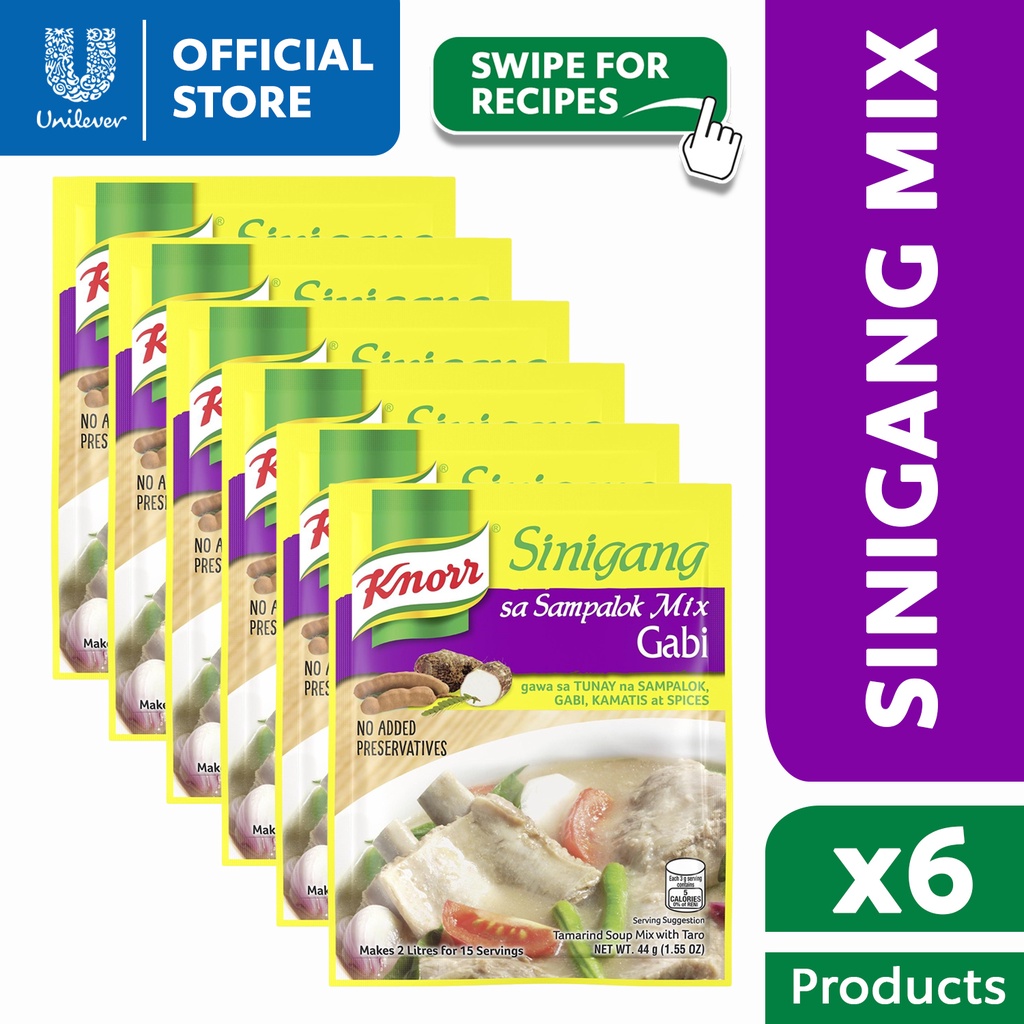 Knorr Sinigang sa Sampalok Mix with Gabi Made with Real Tamarind and Gabi 44g 6x | Shopee ...