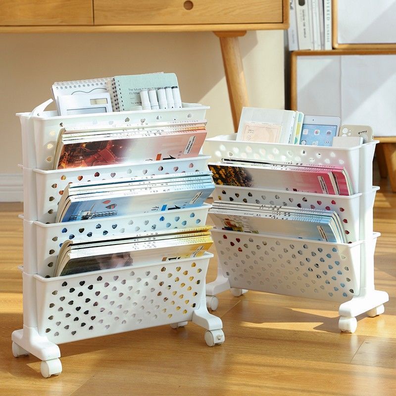 Floor-Standing Bookshelf Desk Side Book Storage Rack Classroom Office ...