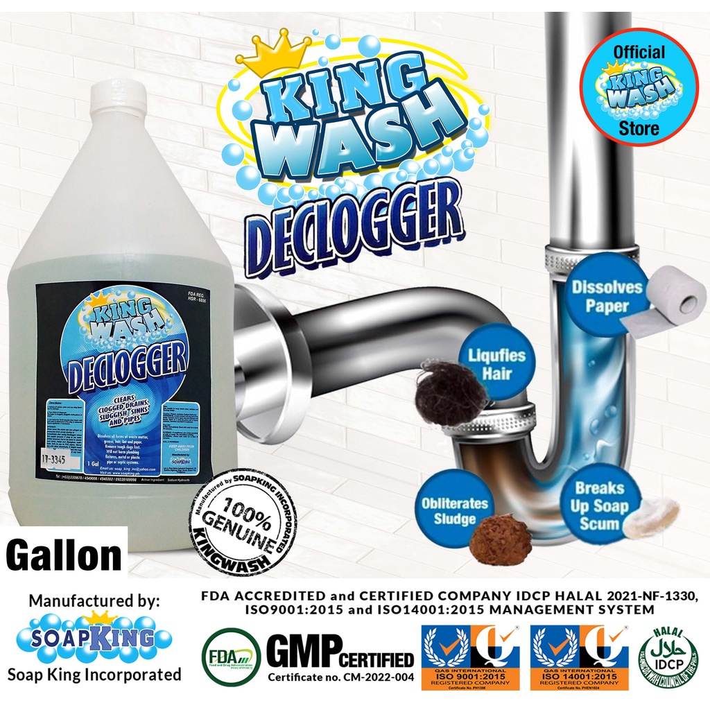 King Wash Declogger, kingwash Declogger, Declogger, Gallon Declogger ...