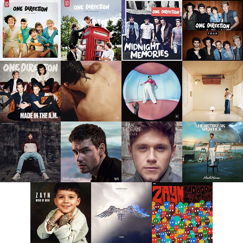 One Direction (1D) & Solo's Single/Album Covers [Vinyl-Style UV Print ...