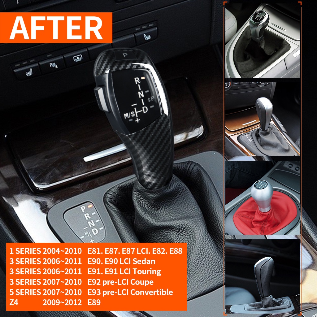 Bmw E90 E92 E93 Shift Lever Modified LED Handle Head E82 E89 Z4 Carbon Fiber Pattern Replacement ...