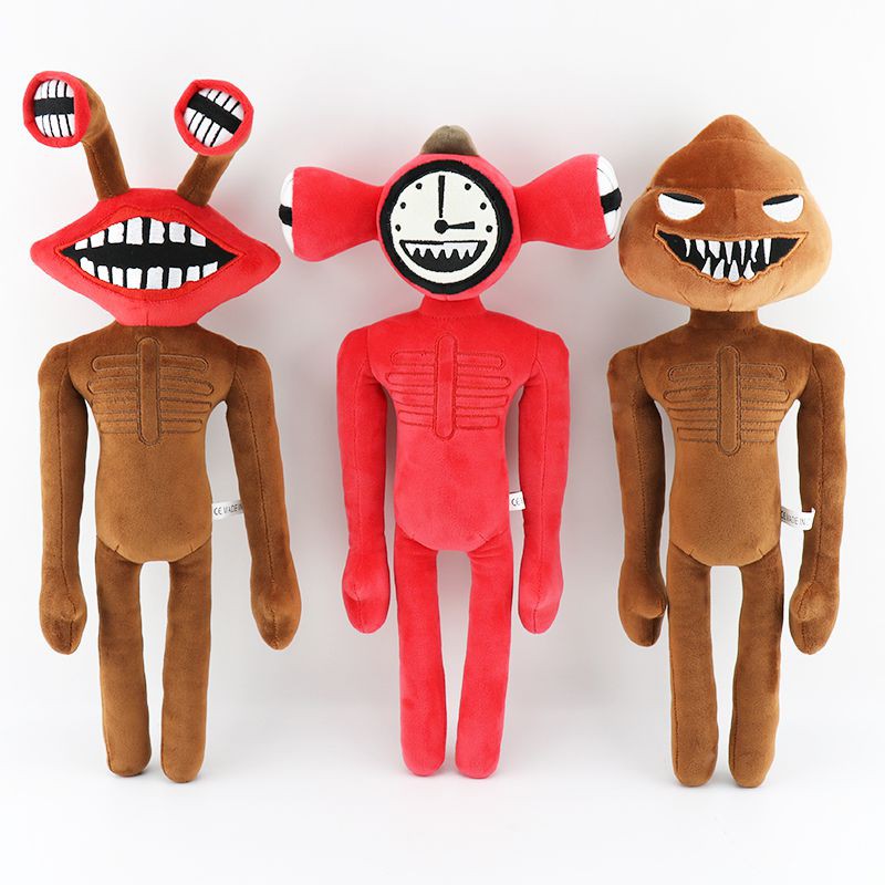 40cm Siren Head Horror Plush Toy Big Mouth Clock Poop Monster Stuffed ...