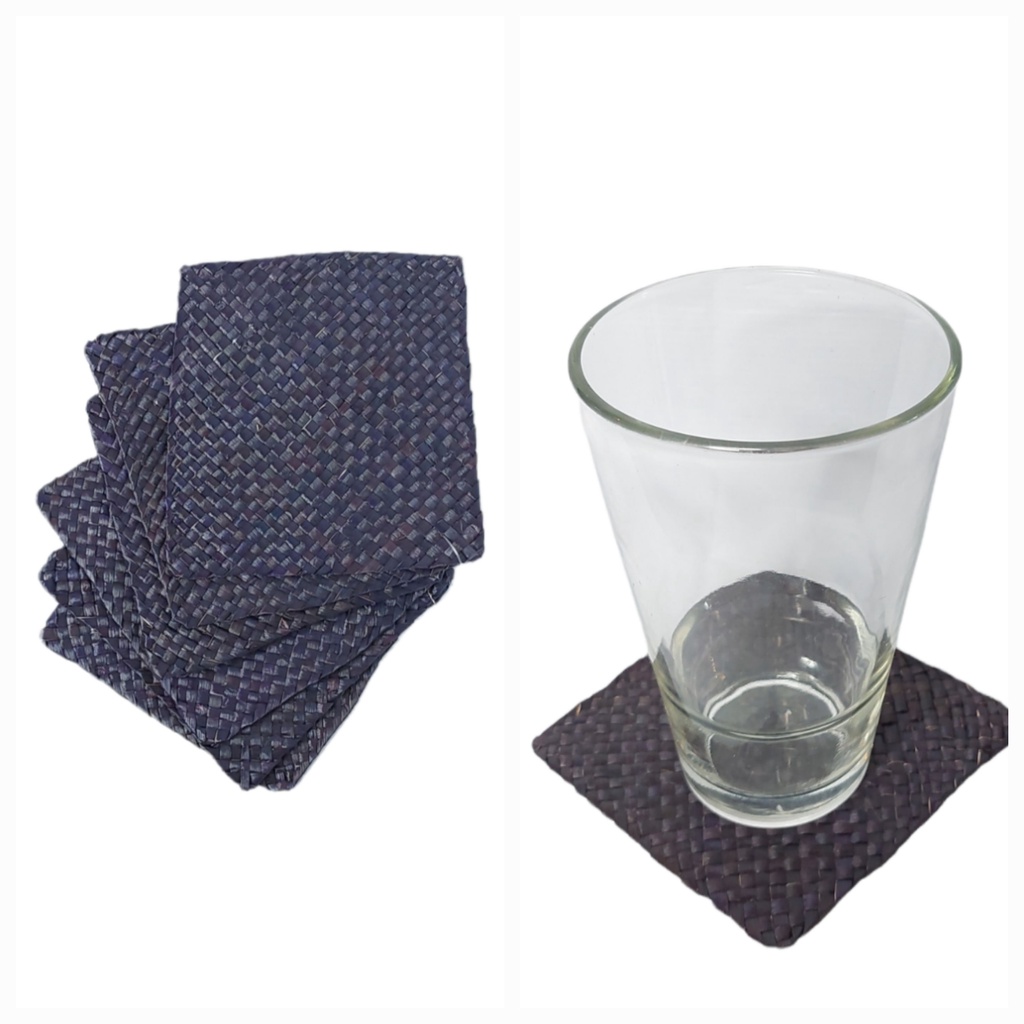 TWWA Tagolwanen Handwoven Sodsod Grass Square Glass Coaster 4"x4" set ...