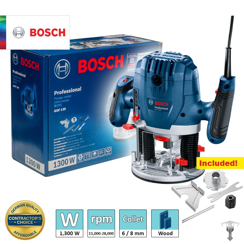 Bosch GOF 130 Professional 1,300 W Plunge Base Router Contractor's ...