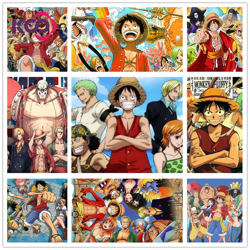 KS Diamond Painting Anime One Piece Stills Luffy Characters Mosaic Art ...