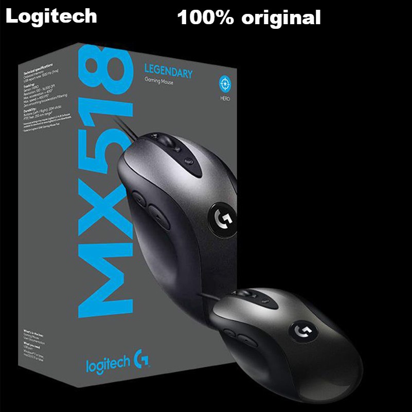 Original logitech mx518 legendary classic gaming mouse 16000dpi ...