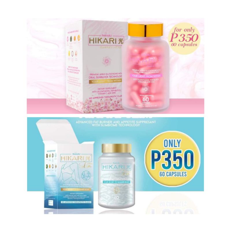 Hikari Premium Japan Glutathione and Hikari Slim 60capsules by Beauty&U ...