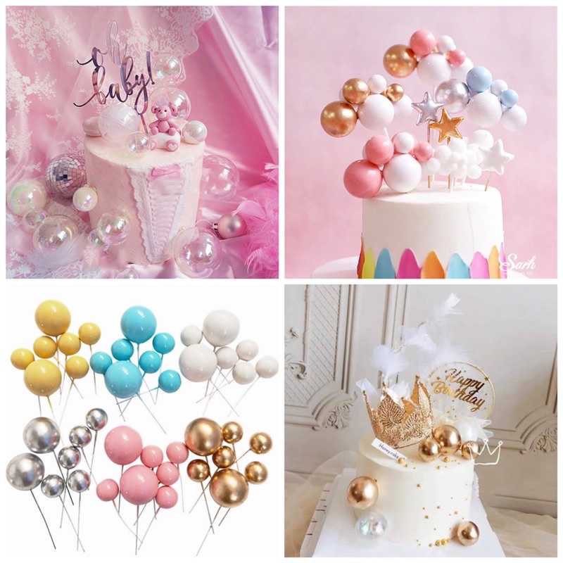 Balls Mini Balloons Magic Crystal Cake Topper Styro Pearl Ball Toppers ...