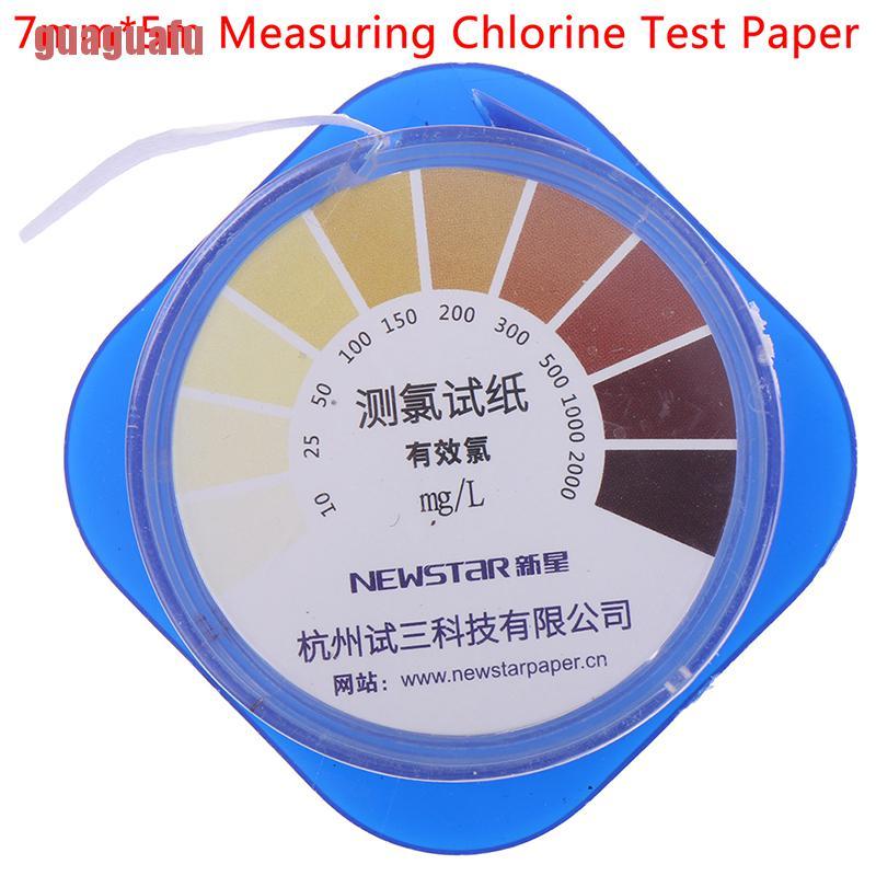 Guaguafu 1Roll Chlorine Test Paper Strips Range 10-2000mg/lppm Color ...