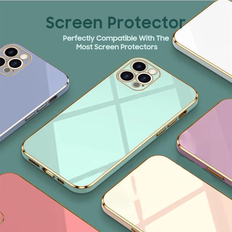 6D Camera Protection Color Plating Soft Phone Case For iPhone 14 Plus ...