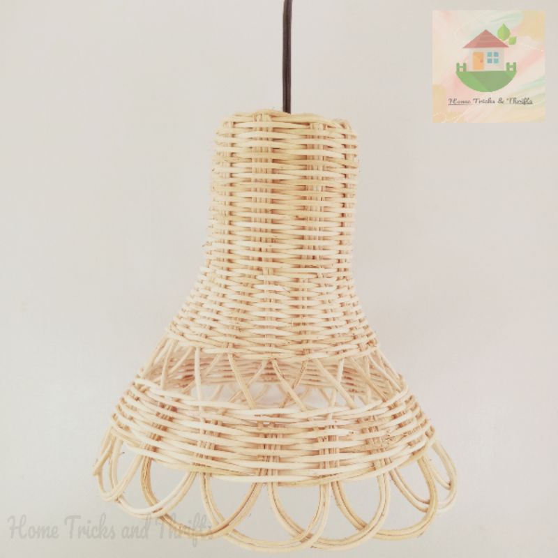 BOHO Rattan Handmade Flower Pendant Lamp Beautiful Natural Rattan ...