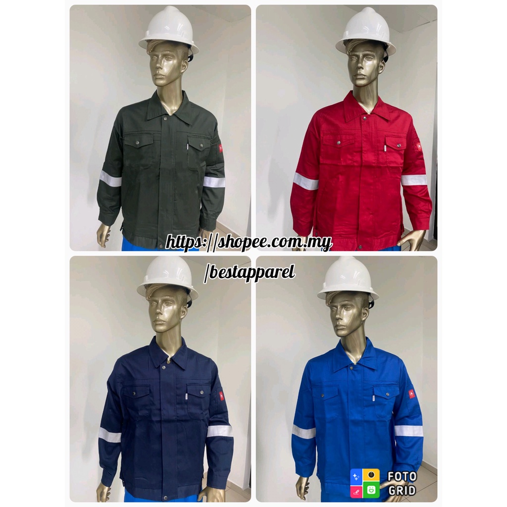 Shamarr PPE Workwear Heavy Duty Fire Retardant Safety Jacket with Brass ...