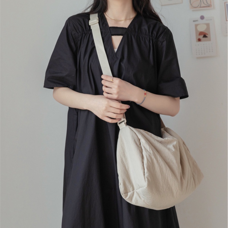 Fashion Nylon Messenger Bag for Women Simple Large Space Sling Shoulder ...