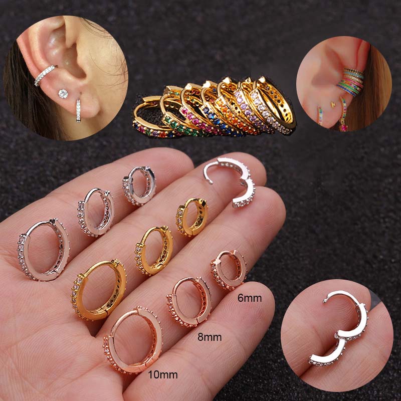 1piece copper Small Hoop Earrings for Auricle Pinna Conch Rook Tragus ...