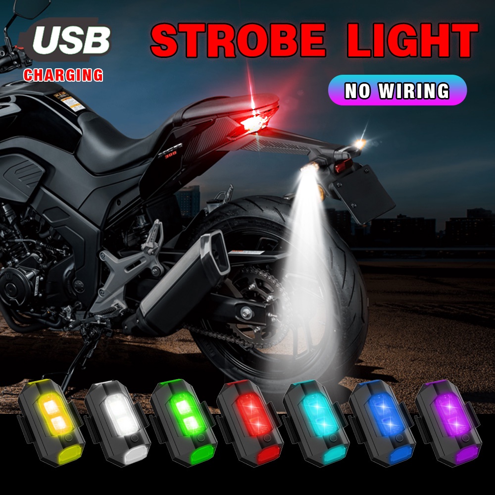 3-7 Color Motorcycle Bikes Rechargeable Flashing Lights Modified Drones Aircraft Lights Night ...