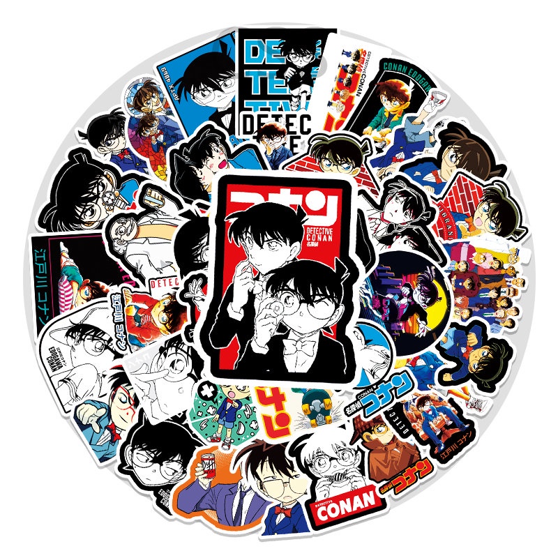 CSS.50Pcs/Set Detective Conan Cartoon Graffiti Waterproof Sticker DIY ...