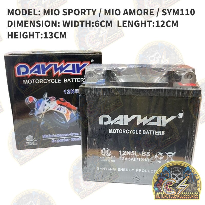 CS Motorcycle Dayway battery 4L/5L(12 volt) | Shopee Philippines