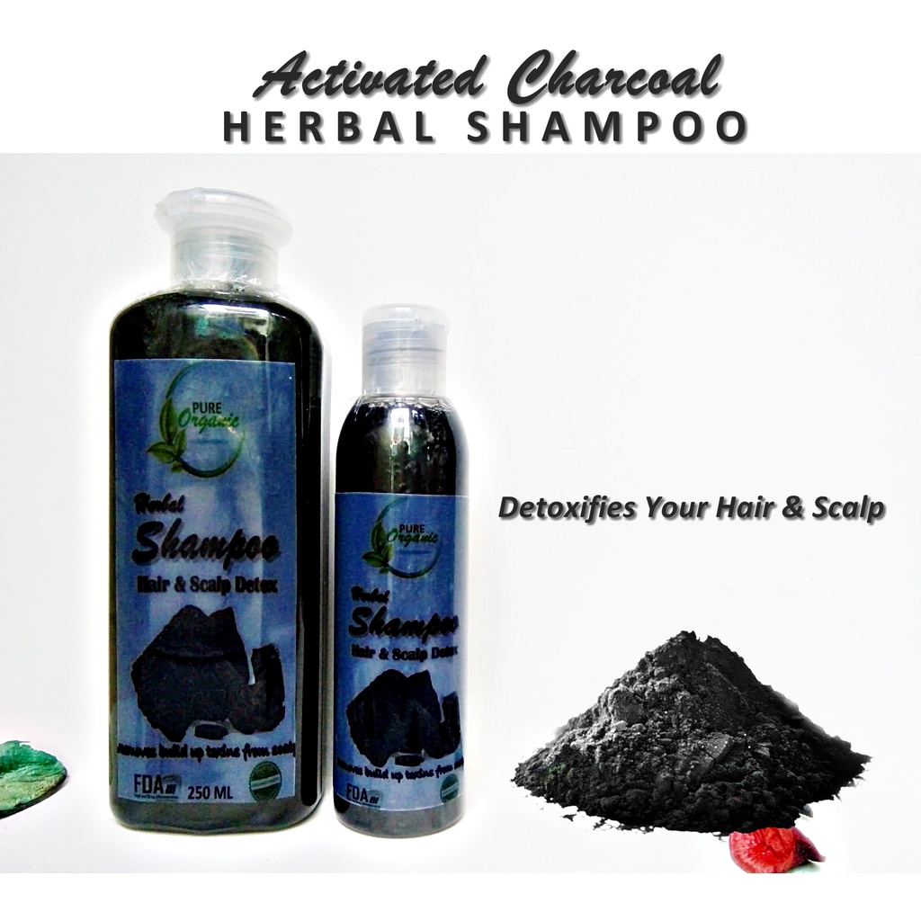 Activated Charcoal Herbal Shampoo with Gugo Extract by Pure Organic ...