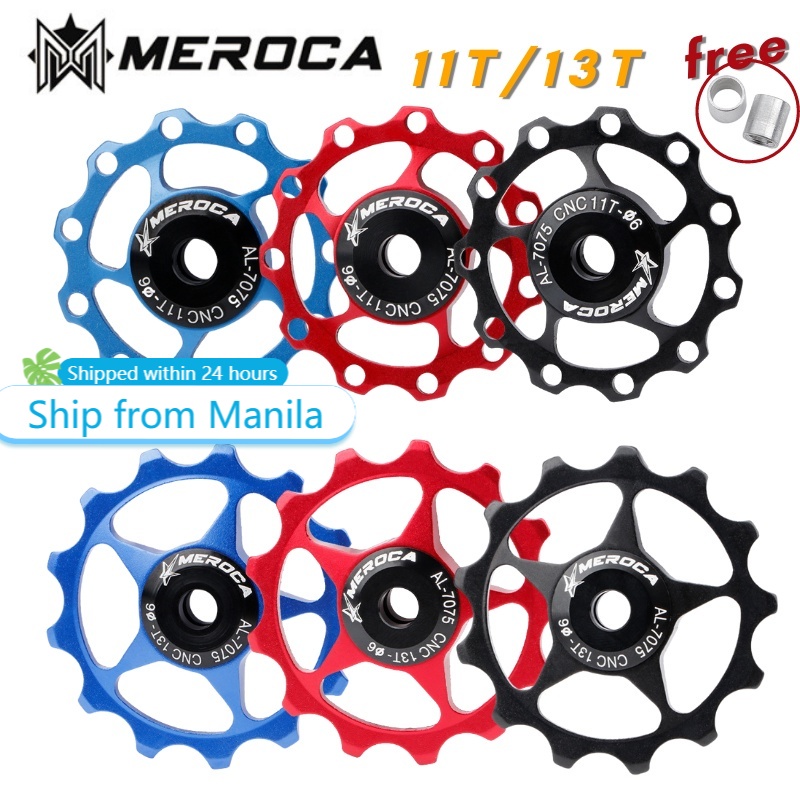 MEROCA MTB Aluminum Alloy 11T 13T Guide Wheel Rear Derailleur Pulley ...