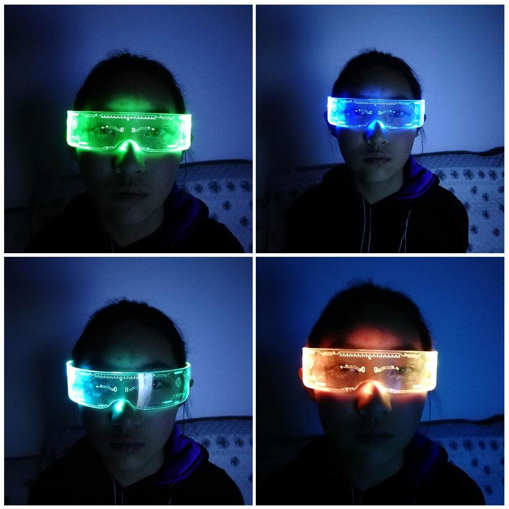 7 Colors in One ，Futuristic Cyberpunk Goggles for Rave Costume Party ...