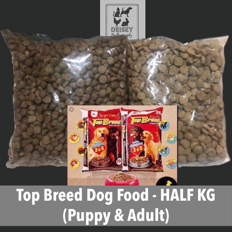 Top Breed Dog Food - Beef Flavor - Puppy & Adult (HALF KG) | Shopee ...