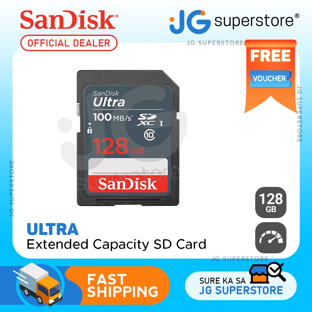SanDisk Ultra SD Card UHS-I SDXC Class 10 (128GB) | SDSDUNR | JG ...