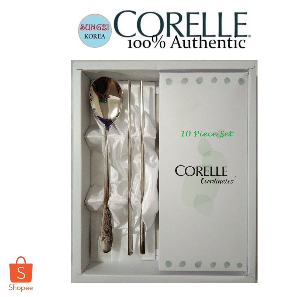 CORELLE Coordinates Spoon & Chopsticks 10 Piece Set (Wild Flower ...