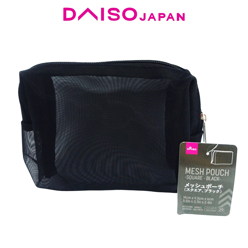 Daiso Black Square Mesh Wallet | Shopee Philippines
