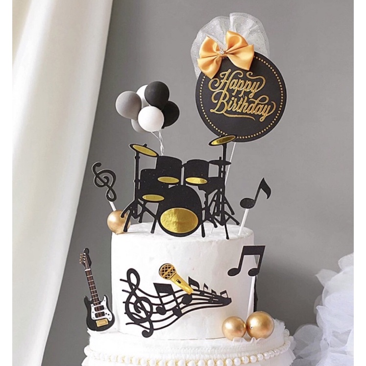 Music band drum guitar Cardstock cake topper | Shopee Philippines