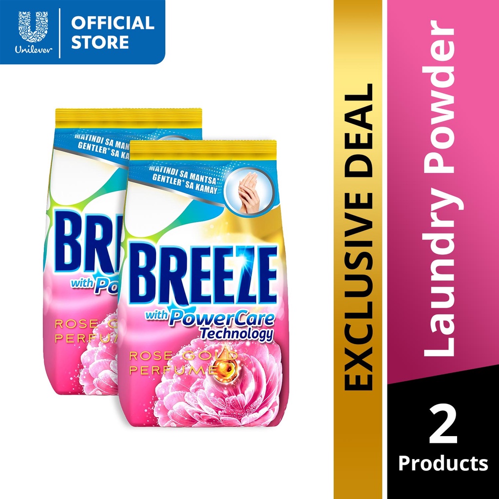 Breeze Powder Detergent Rose Gold Perfume 630g x2 | Shopee Philippines