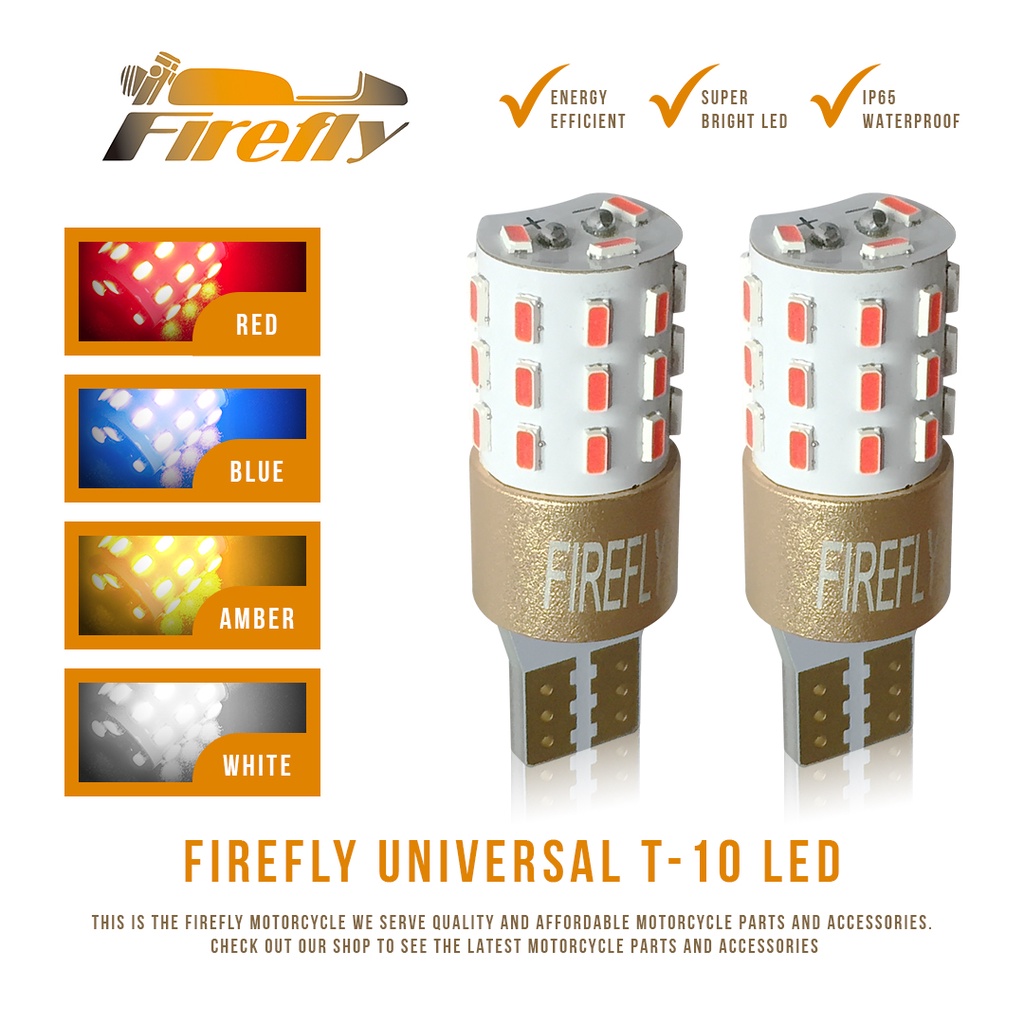 Firefly Motorcycle T10 LED Park Light Singel Color Signal Light 12V ...
