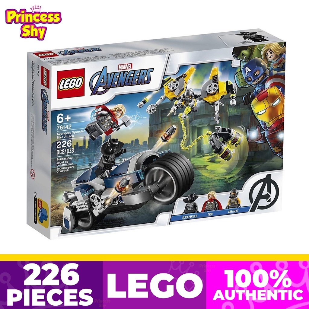 LEGO Marvel Avengers Speeder Bike Attack 76142 Black Panther Thor ...