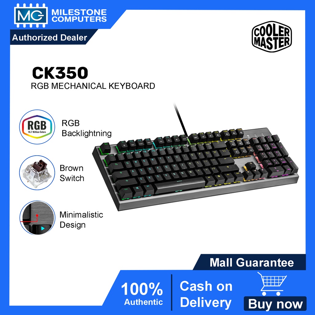 Cooler Master CK350 Mechanical Gaming Keyboard CK-350-KKOM1 (Brown ...