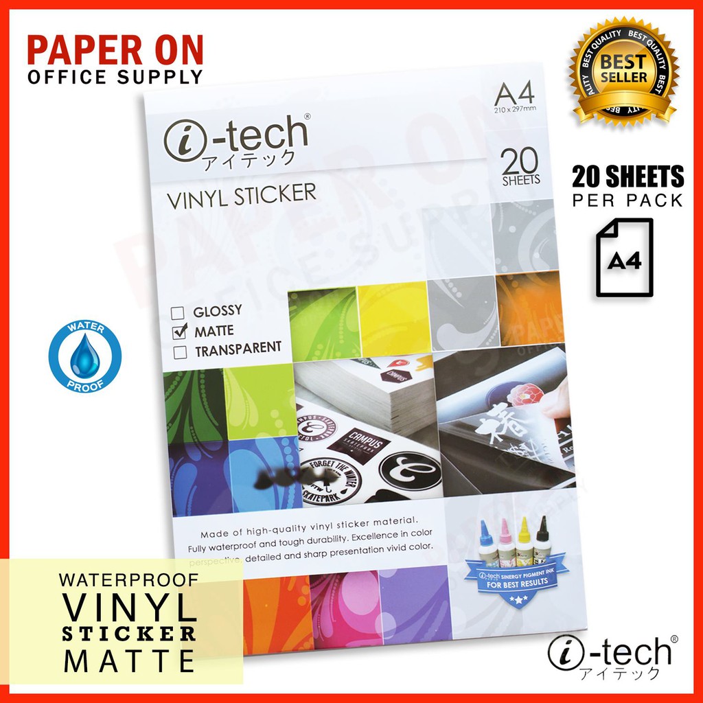 A4 Itech Vinyl Sticker Waterproof MATTE | Shopee Philippines