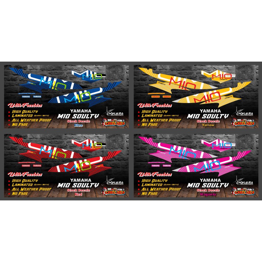 Yamaha Mio Soulty Stock Decals / Stickers with freebies | Shopee ...