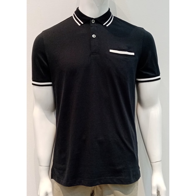 COLLEZIONE 22mt1k036 Black Men Polo Shirt Regular Fit Key logo Filipino ...