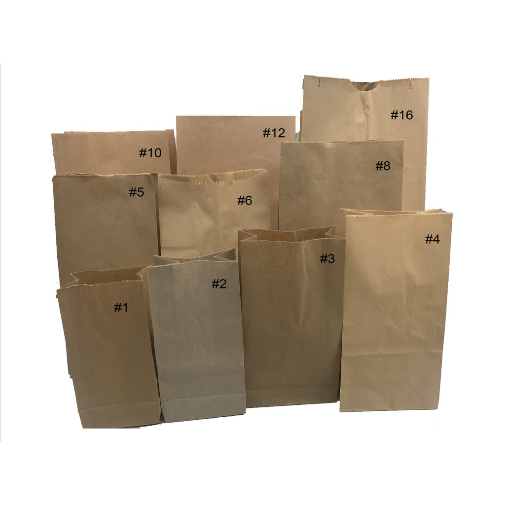 Brown and White Paper Bag / Brown Bag / Take - Out Bag / Paper Bag ...