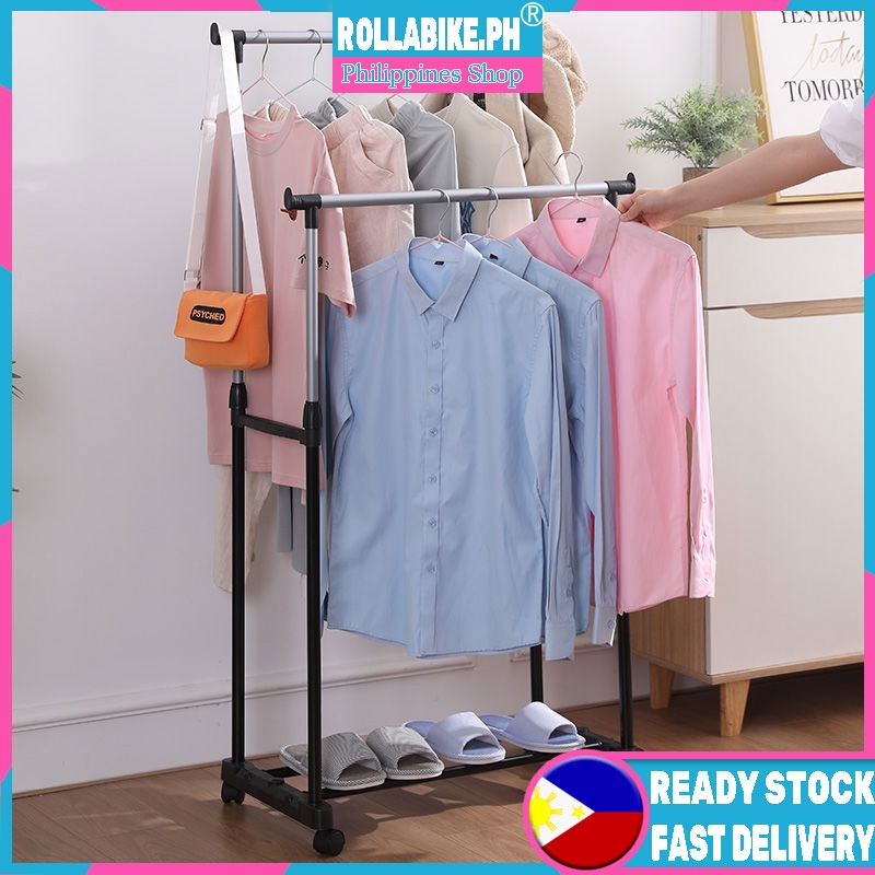 COD Double Pole Clothes Rack For Clothes Organizing Sampayan Double ...