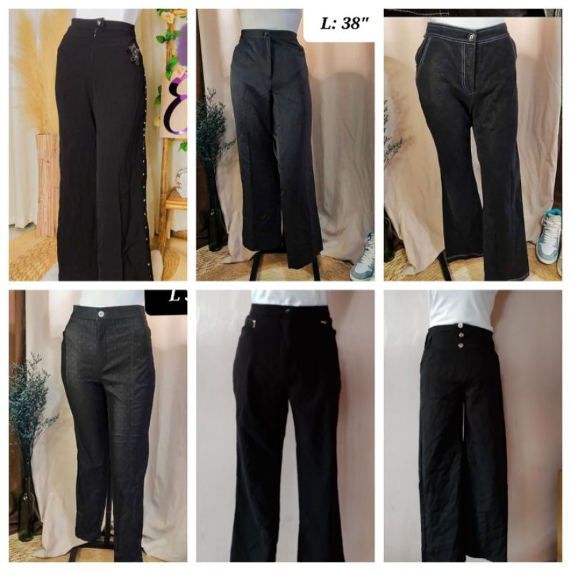 PRELOVED PREMIUM Korean BLACK PANTS | Slacks, Trousers, Square Pants ...
