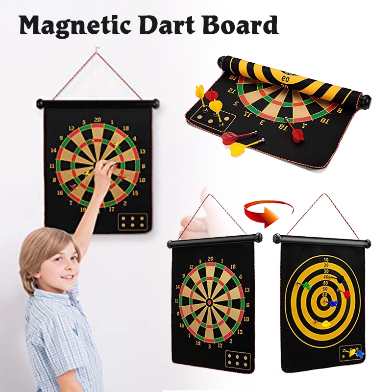 Magnetic Dart Board 12 inch Safe Dart Board Set for Kids Adults with 4 ...