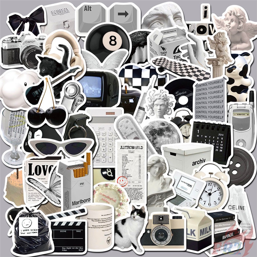 Nordic Classical Black & White Style Series 01 Stickers 60Pcs/Set ...