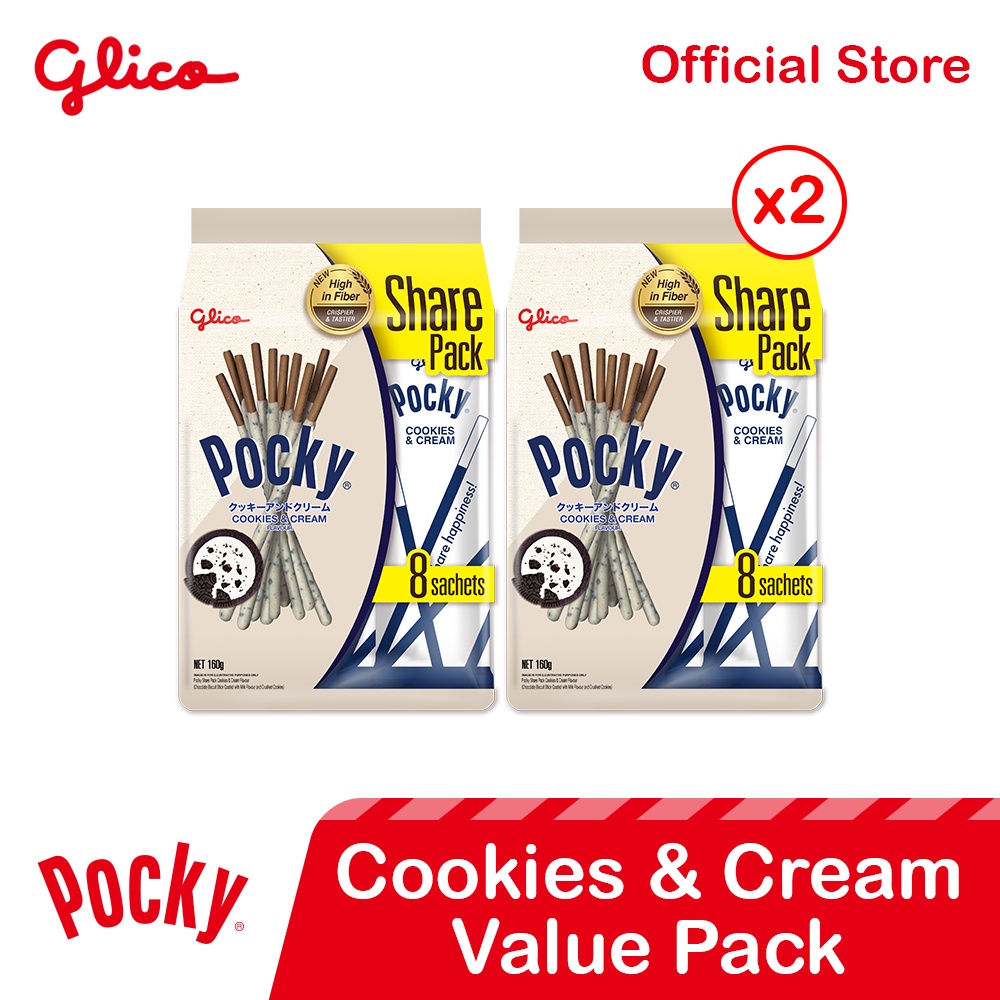 Pocky Cookies & Cream Biscuit Sticks Value Pack 2s | Shopee Philippines