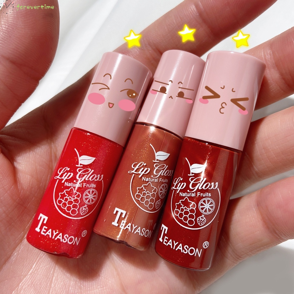 TEAYASON Lip Gloss Shimmer red pink color Moisturizing Shiny flash ...