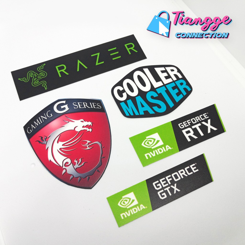 PC STICKER nvidia rtx geforce gtx msi razer cooler master g series ...