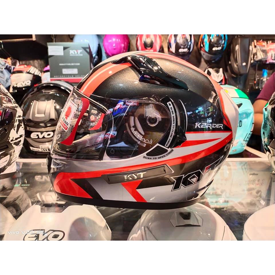 KYT K2 RIDER Dual Visor Helmet Full face,, | Shopee Philippines
