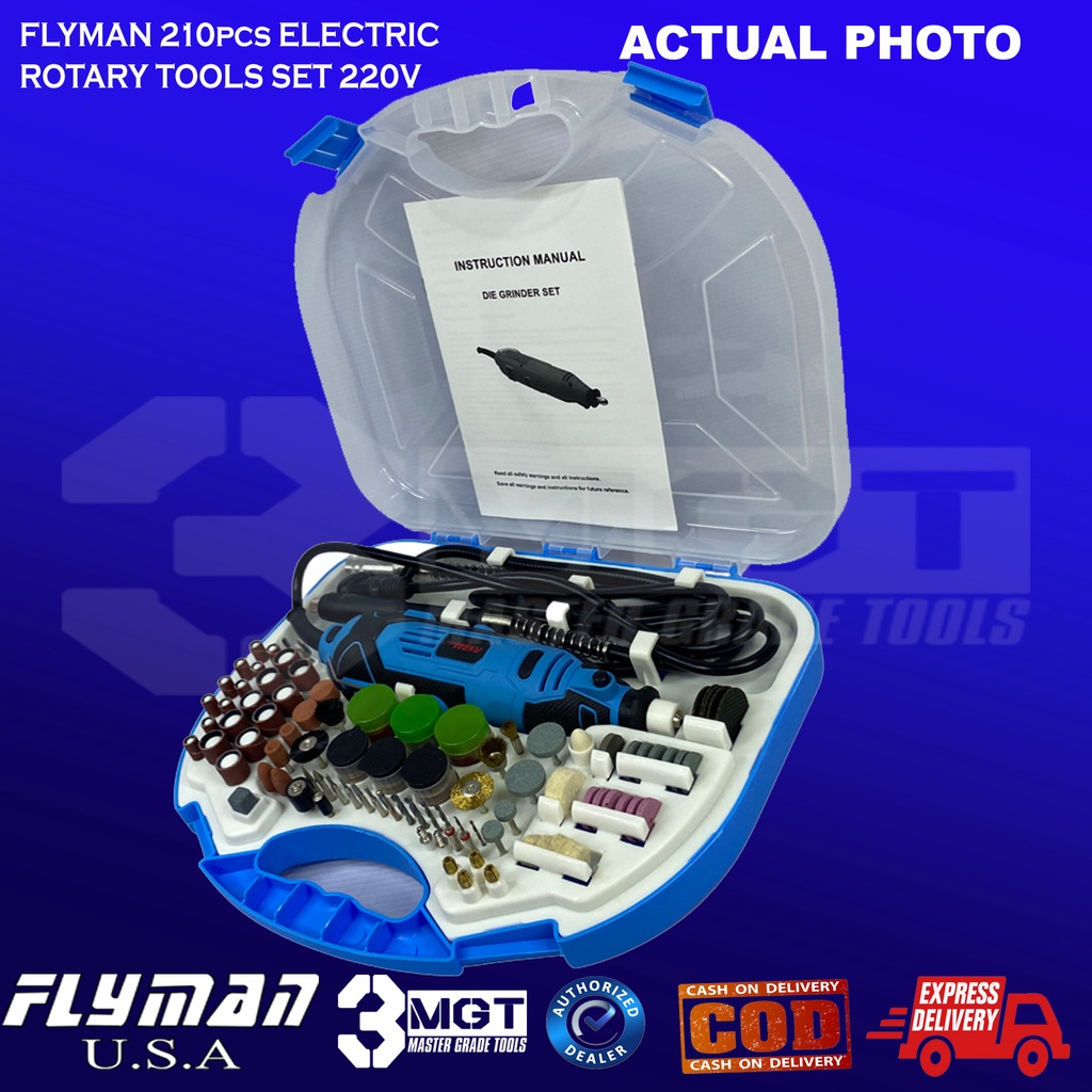 Flyman Original 210Pcs. Rotary Tool Set (PORTING TOOLS SET) COD 100% ...